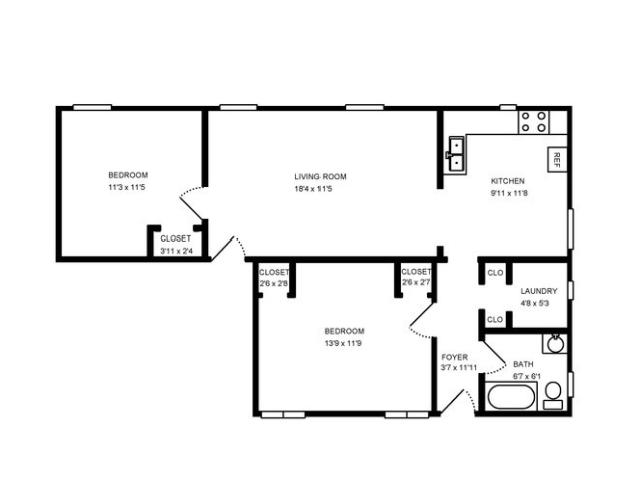409 W. Bancroft St 2 beds, 1 full bath