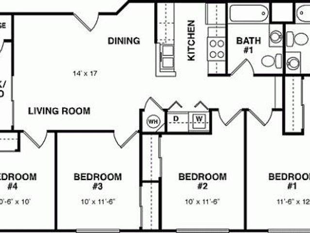 4 bed 2 bath, $982.00 in Ward 2