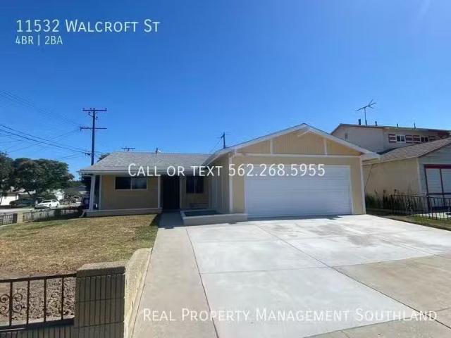 4 Bed 2 Bath Charming Home for Rent in Lakewood! 11532 Walcro.