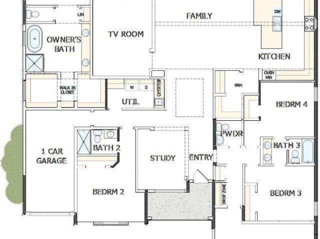 4 Bed, 3 Bath New Home plan in Lakewood Village, TX