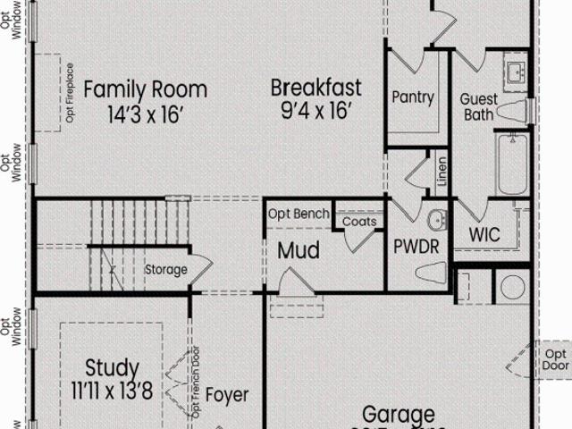 4 Bed, 3 Bath New Home plan in New Hill, NC