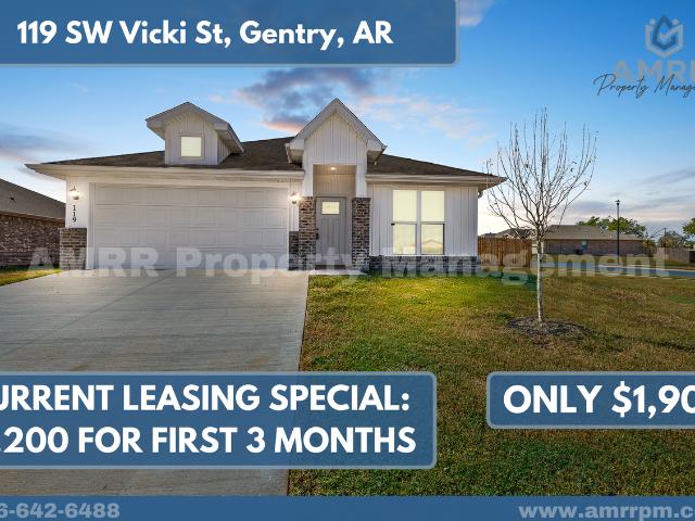 4 Bedroom Home for Rent at 119 Sw Vicki St, Gentry, AR 72734