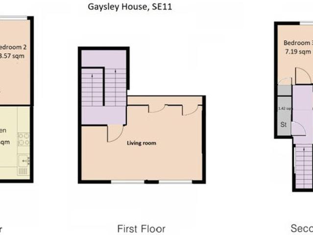 4 bedrooms flat in Kennington with living room!