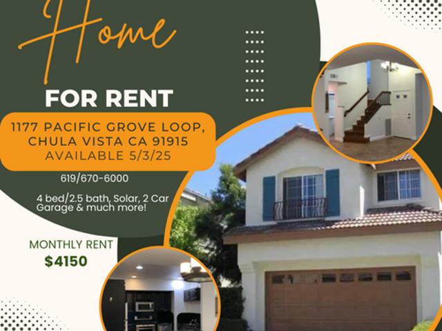 4 BR, 2.5 BA Apartment 1177 Pacific Grove Loop, Chula Vista, CA 91915