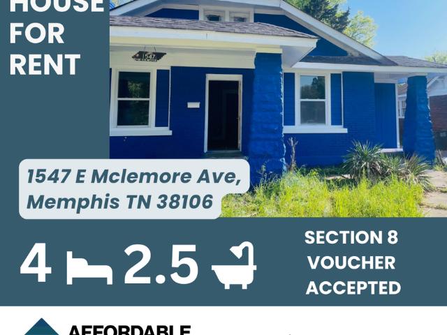 4 BR, 2.5 BA Apartment 1547 E Mclemore Ave, Memphis, TN 38106