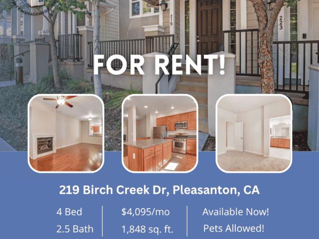 4 BR, 2.5 BA Apartment 219 Birch Creek Dr, Pleasanton, CA 94566