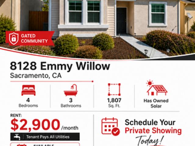 4 BR, 2.5 BA Apartment 8128 Emmy Willow Lane, Sacramento, CA 95828