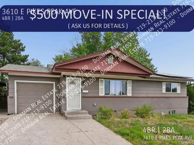 4 Br, 2 bath, Single Family 3610 E Pikes Peak Ave