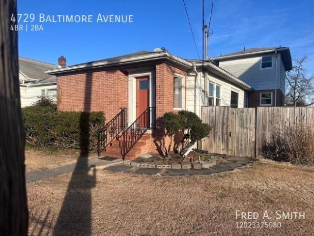 4 Br, 2 bath, Single Family 4729 Baltimore Avenue