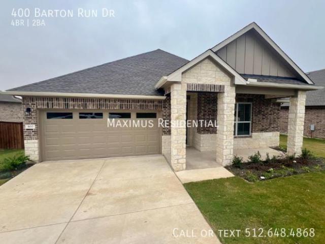4 Br, 2 bath, Single Family 400 Barton Run Dr
