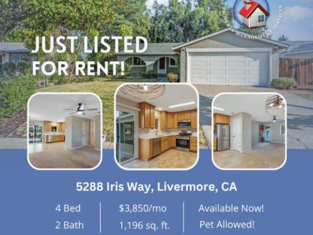 4 Br, 2 bath, Single Family 5288 Iris Way