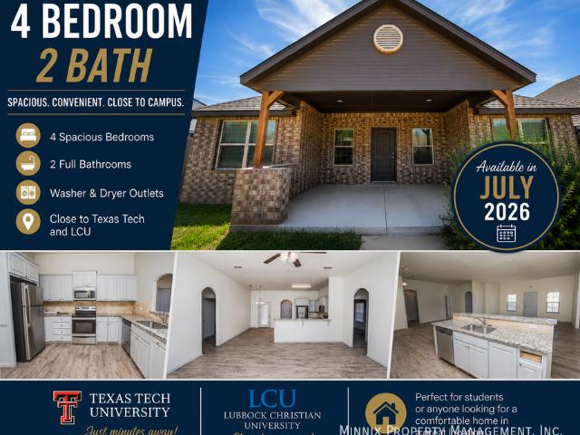 4 BR, 2 BA Apartment 4111 18th St Lubbock, TX 79416
