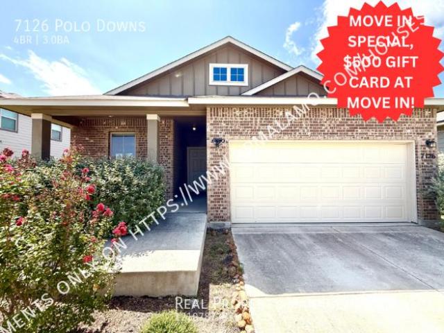 4 Br, 3 bath, Single Family 7126 Polo Downs