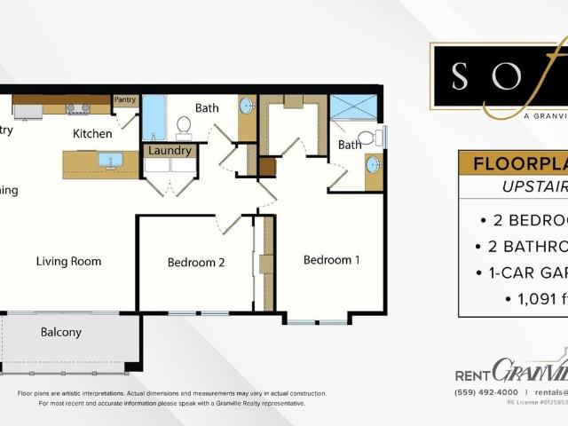 5018SOF 2 Bedroom Apartment for Rent at 6050 E Princeton Ave, Fresno, CA 93727 McLane