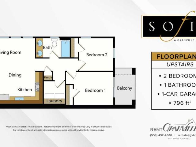 5018SOF 2 Bedroom Apartment for Rent at 6050 E Princeton Ave, Fresno, CA 93727 McLane