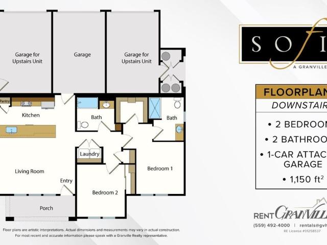 5018SOF 2 Bedroom Apartment for Rent at 6050 E Princeton Ave, Fresno, CA 93727 McLane