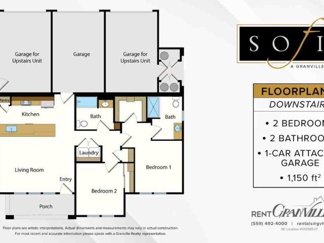 5018SOF 2 Bedroom Apartment for Rent at 6050 E Princeton Ave, Fresno, CA 93727 McLane