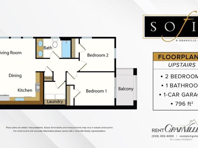 5018SOF 2 Bedroom Apartment for Rent at 6050 E Princeton Ave, Fresno, CA 93727 McLane