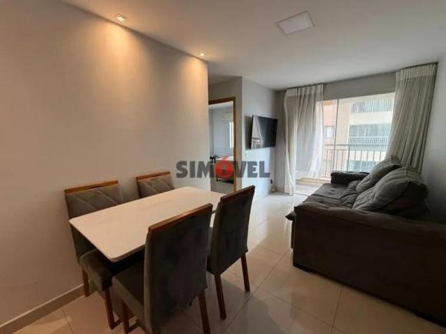 57m², semi mobiliado, 2 qtos, suíte, varanda, garagem, Condomínio Carpe Diem R$ 385.000
