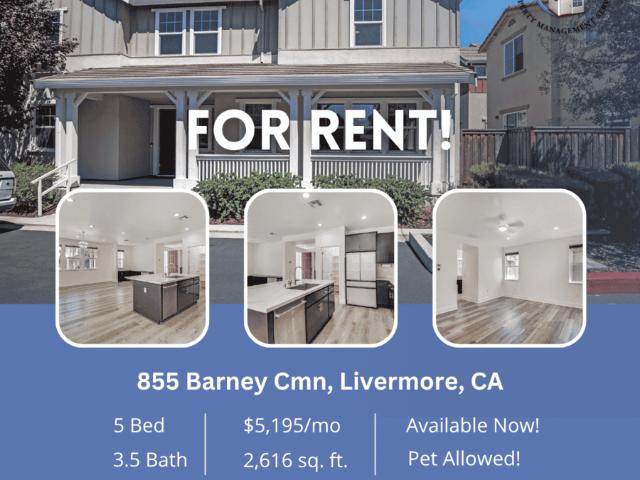 5 BR, 3.5 BA Apartment 855 Barney Cmn, Livermore, CA 94551