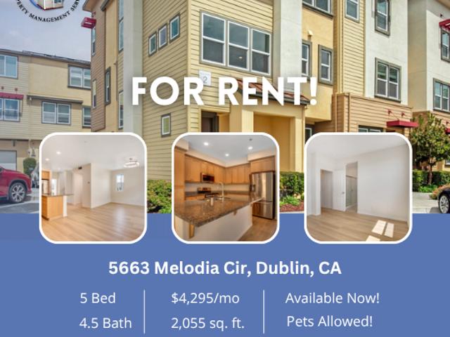 5 BR, 4.5 BA Apartment 5663 Melodia Cir, Dublin, CA 94568
