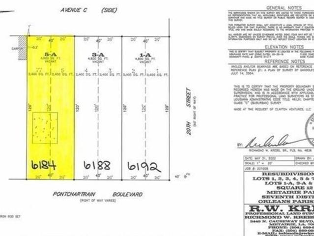 6192 Pontchartrain Blvd Lot 1A, New Orleans, LA 70124