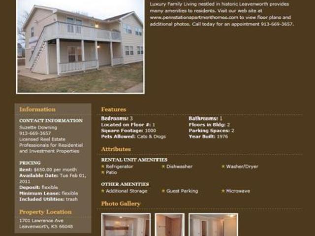 $650 / 3br Luxury Family Lving Close to Lansing and Kansa City 1701 Lawrence Ave, Leavenworth, KS 66086 map
