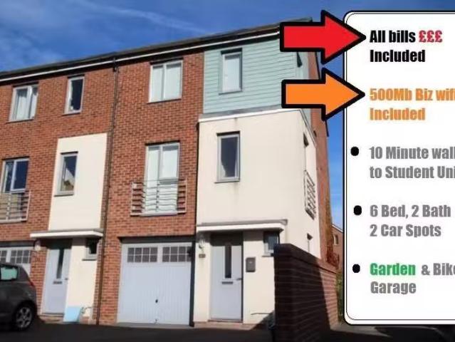 6 bedroom terraced house for rent in Great Copsie Way Stoke.