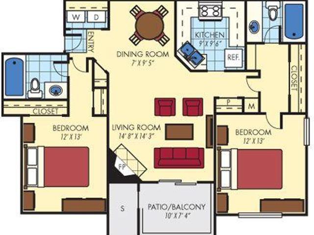 $742 / 2br 1229ft² WOW SO MUCH SPACE! UNIVERSITY AREA map