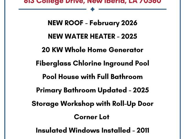 813 College Dr, New Iberia, LA 70560 | MLS #2600002 | Compass