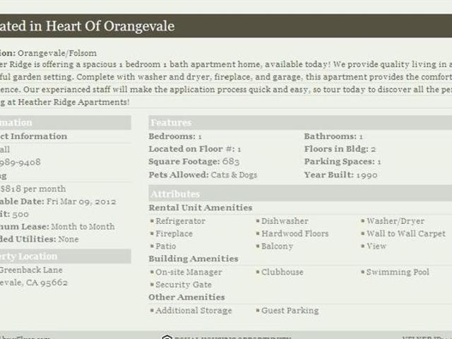 $818 / 1br 683ft² Live Comfortable at Heather Ridge 916 989 9408