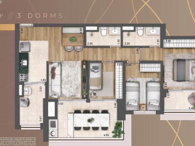 # 86 m² 公寓 3 卧室 1 套房 布拉斯 该地区最优惠的价格