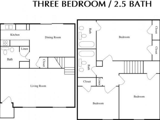 $889 / 3br 1440ft² HUGE 3 BR 2.5 Bath Townhome Vaughn Meadows Apartments map