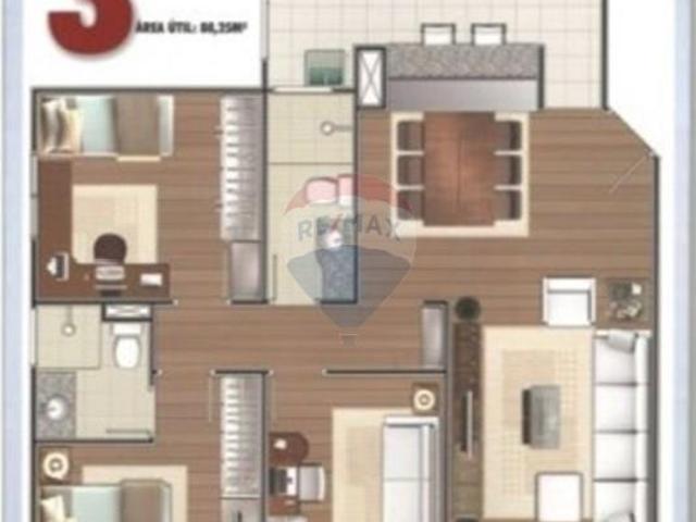 88 Área Útil Apartamento Alugar, 3 Dormitórios localizado em Parque Santo Antônio, Jacareí, São Paulo, 12309500 | Brasil