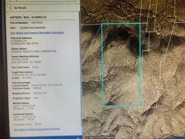 0 Land in Cerrillos T 15N R 8E S31. E 1/2, NW 1/4