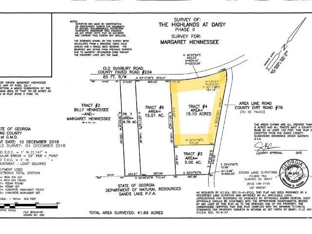 0 Sunbury Rd, Unit TRACT 4, Claxton, GA 30417 | MLS #SA339073