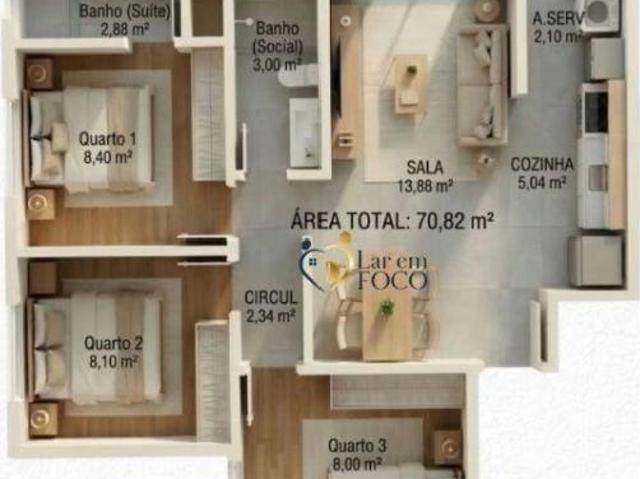 1034B. APARTAMENTO PARA VENDA, B. BOA ESPERANÇA, SANTA LUZIA