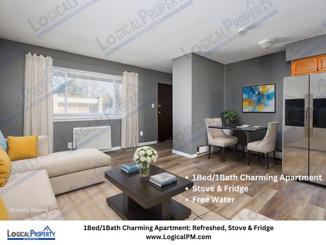 1/1 Apartment! Free Water! Stove & Fridge