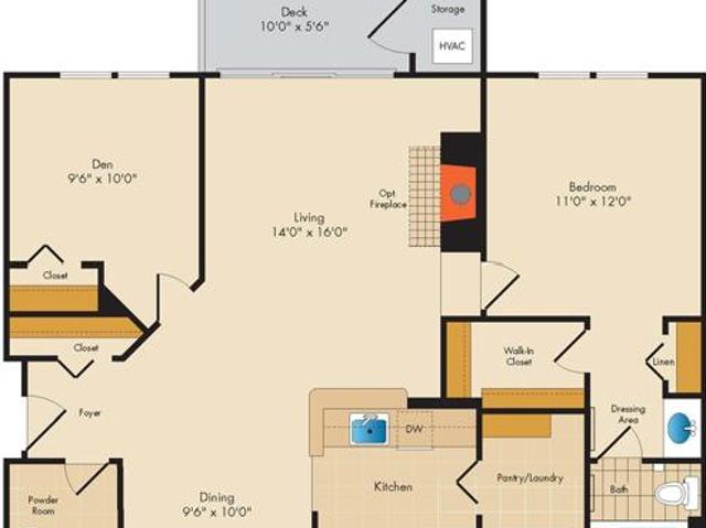 $1205 / 1br 1 Bedroom and a Den