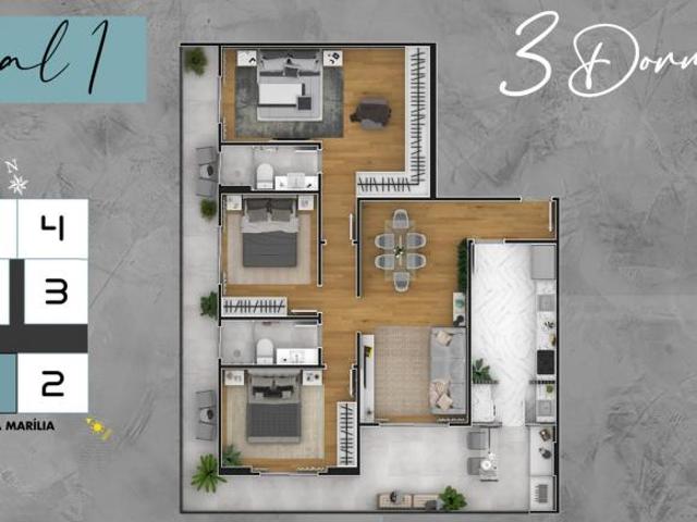 120MIL DE ENTRADA! APARTAMENTO 03 QUARTOS NO BOQUEIRÃO, 02 VAGAS!