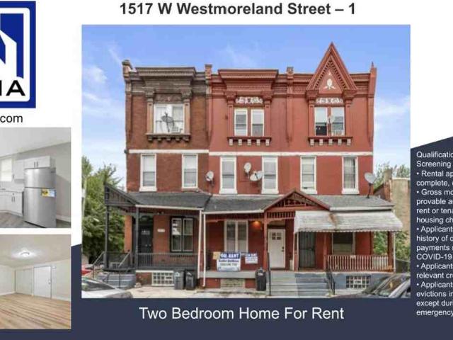 1517 W Westmoreland Street 2 Bedroom Apartment for Rent at 1517 W Westmoreland St, Philadelphia, PA 19140 Tioga Nicetown