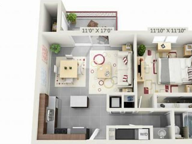 $1977 / 1br 680ft² Luxury One Bedroom Apartment with Ceramic Tile Floors