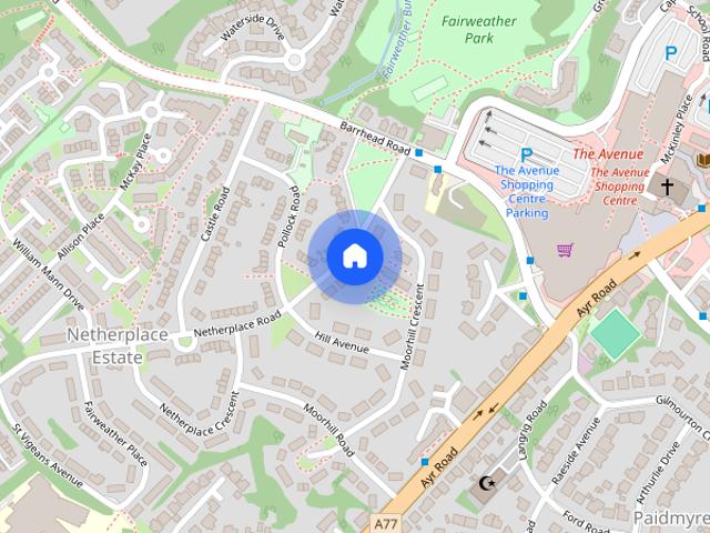 1 Bed with Driveway & Garden Netherplace Rd, G77