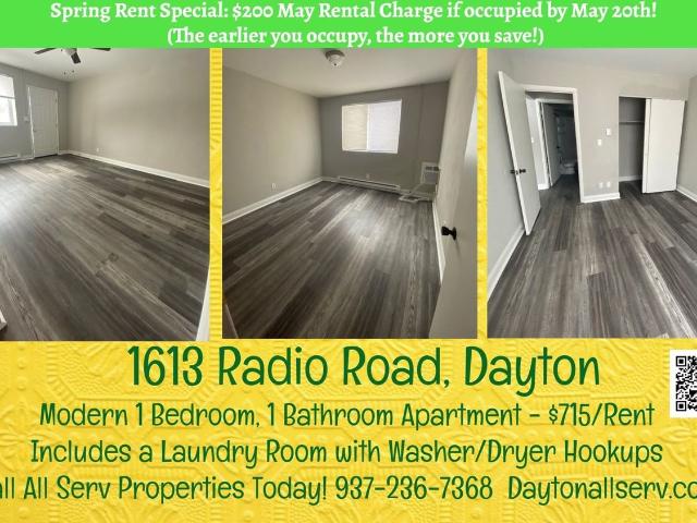 1 Bedroom Apartment for Rent at 1613 Radio Rd #A, Dayton, OH 45403 Wright View