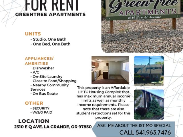 1 Bedroom Apartment for Rent at 2310 E Q Ave #38, La Grande, OR 97850