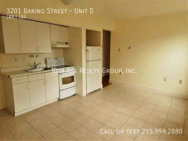 1 Bedroom Apartment for Rent at 3201 Baring St #D, Philadelphia, PA 19104 Powelton Village