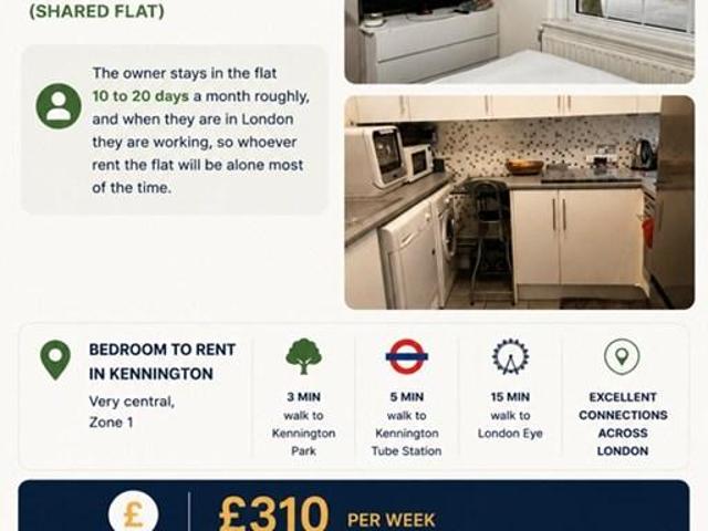 1 bedroom flat share to rent
