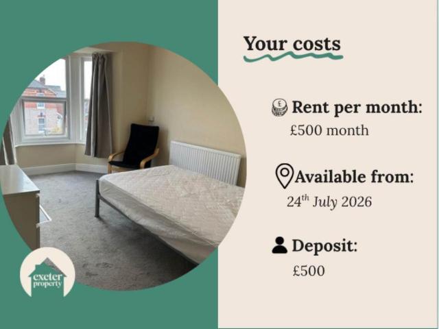 1 bedroom house of multiple occupation to rent