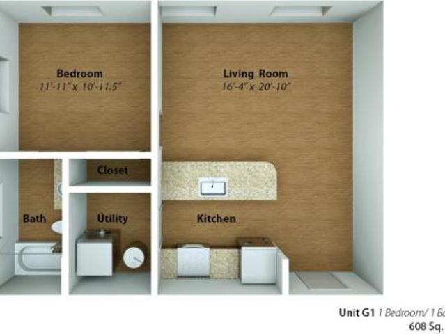 1 Br, 1 bath, Apartment 1142 West Grace Street