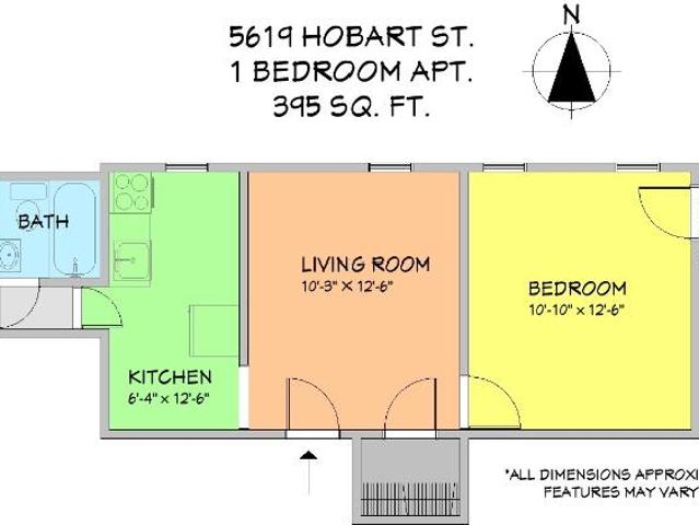 1 Br, 1 bath, Apartment 5619 Hobart Street
